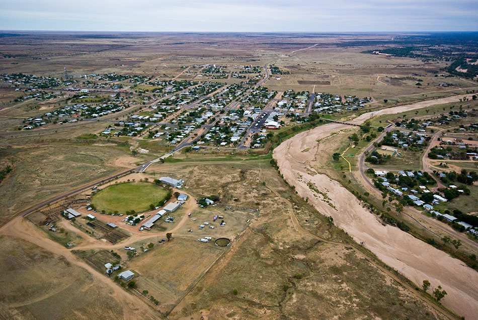 The remote outback town of Hughenden nests beside the Flinders Ranges